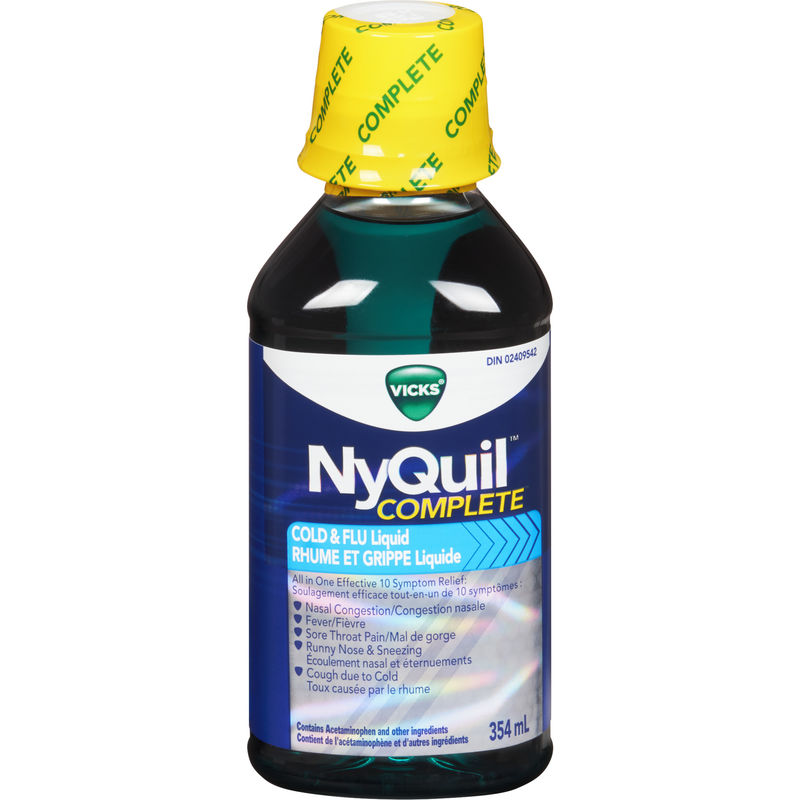 Vicks NyQuil COMPLETE Cold, Flu, and Congestion Medicine, 354 mL - CTC ...