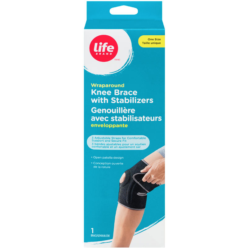 Life Brand Wraparound Knee Brace with Stabilizers - One Size Fits All ...