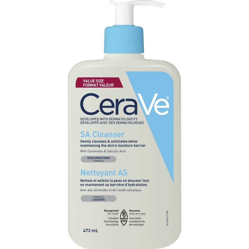 CeraVe SA Cleanser with Salicylic Acid for Normal Skin, Fragrance-Free ...