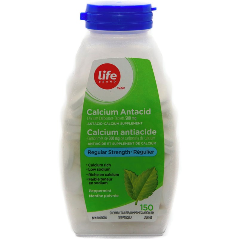 Life Brand Regular Strength Calcium Antacid Peppermint 150 EA - CTC Health