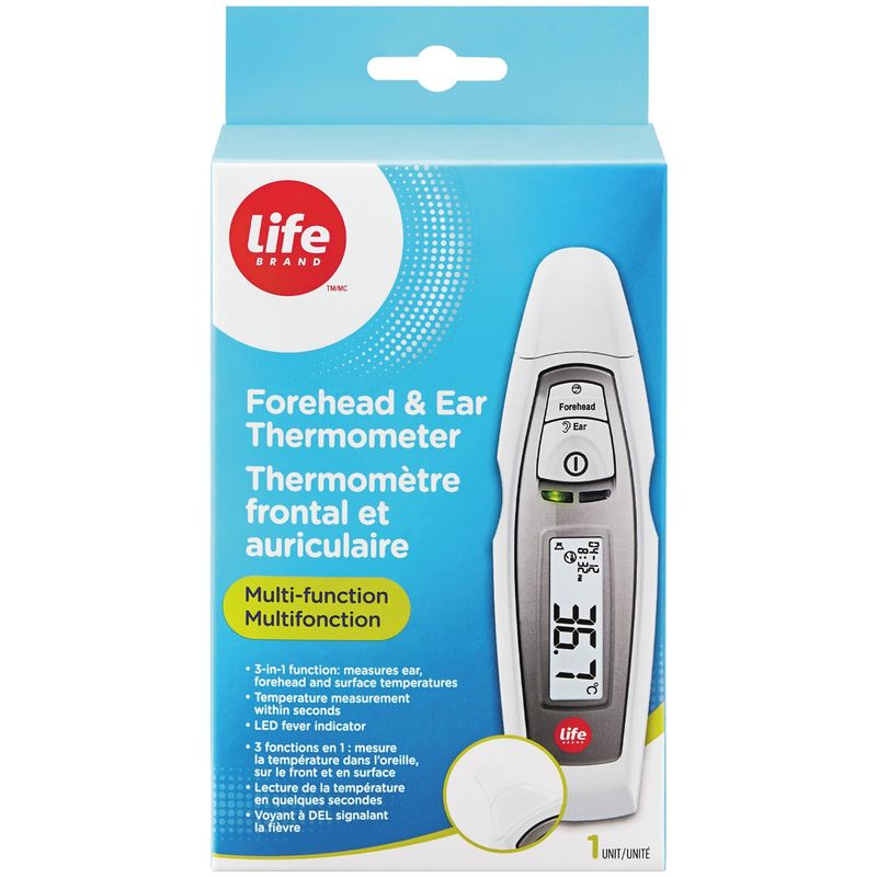 Life Brand Multi-Function Infrared Thermometer - Measure Ear, Forehead ...