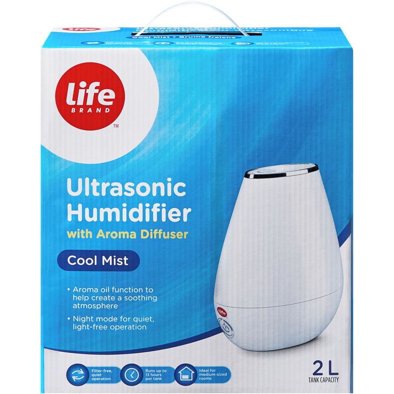 Life Brand Cool Mist Ultrasonic Humidifier with Aroma Diffuser 2L - CTC ...