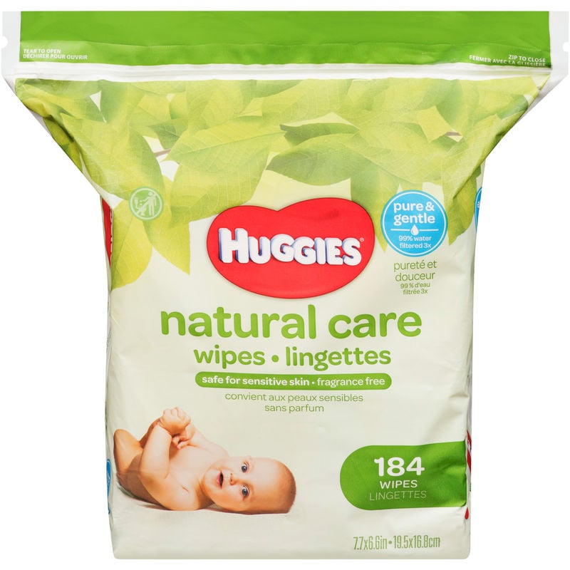 Huggies Natural Care Sensitive Baby Wipes, Unscented, 1 Refill Pack 184 ... Huggies Natural Care Sensitive Baby Wipes, Unscented, 1 Refill Pack 184 ...