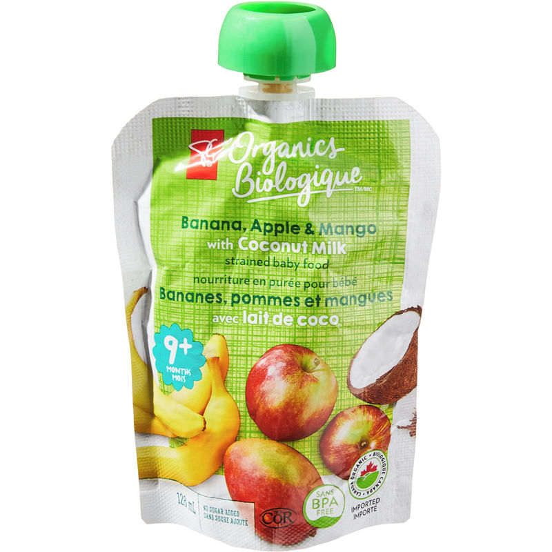 Pc Organics Banana, Apple & Mango With Coconut Milk Strained Baby Food ...
