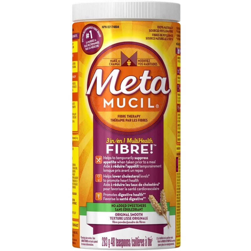 Metamucil 3-in-1 MultiHealth Fibre Supplement Powder, Original, 283 g ...