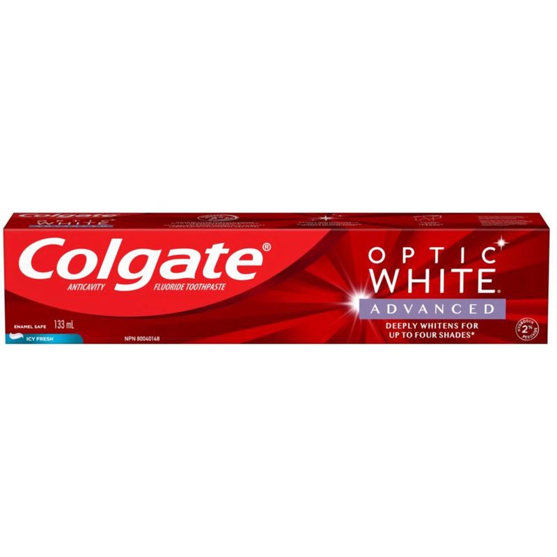 Colgate Optic White Advanced Teeth Whitening Toothpaste, Icy Fresh 133 ...