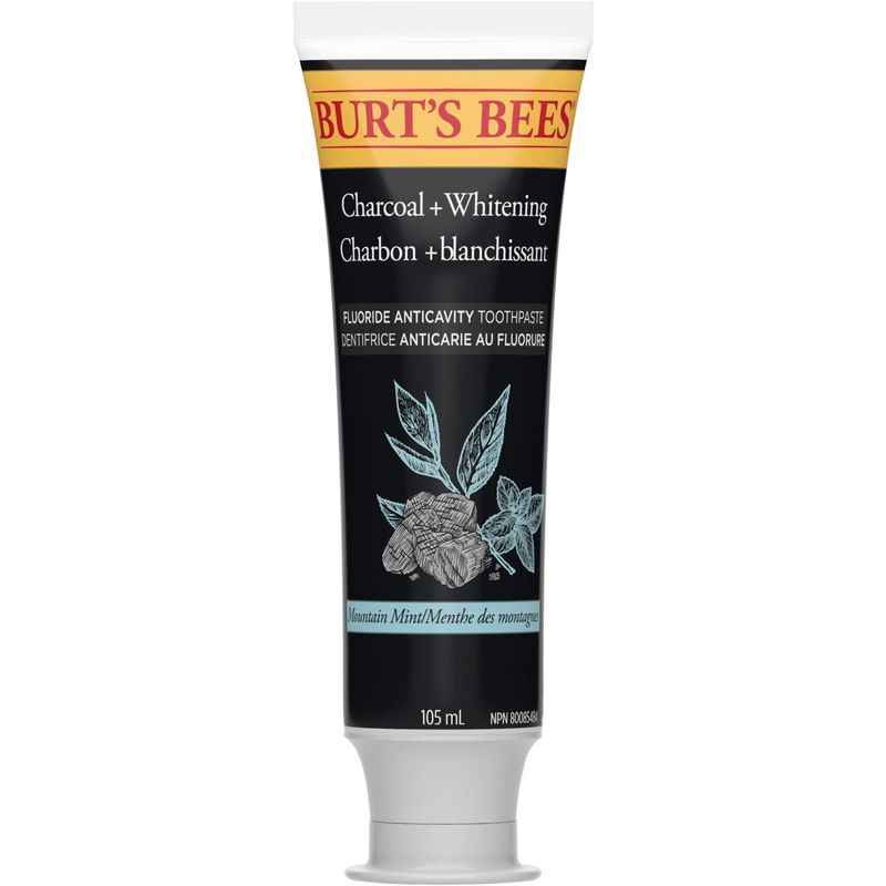 Burt’s Bees Charcoal Toothpaste with Fluoride, Peppermint Flavor, 105 ...