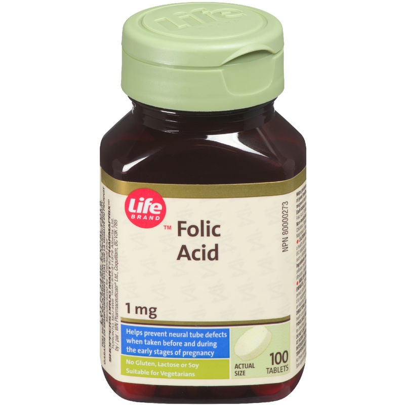 Life Brand Folic Acid 1mg - Prevent Neural Tube Defects During ...