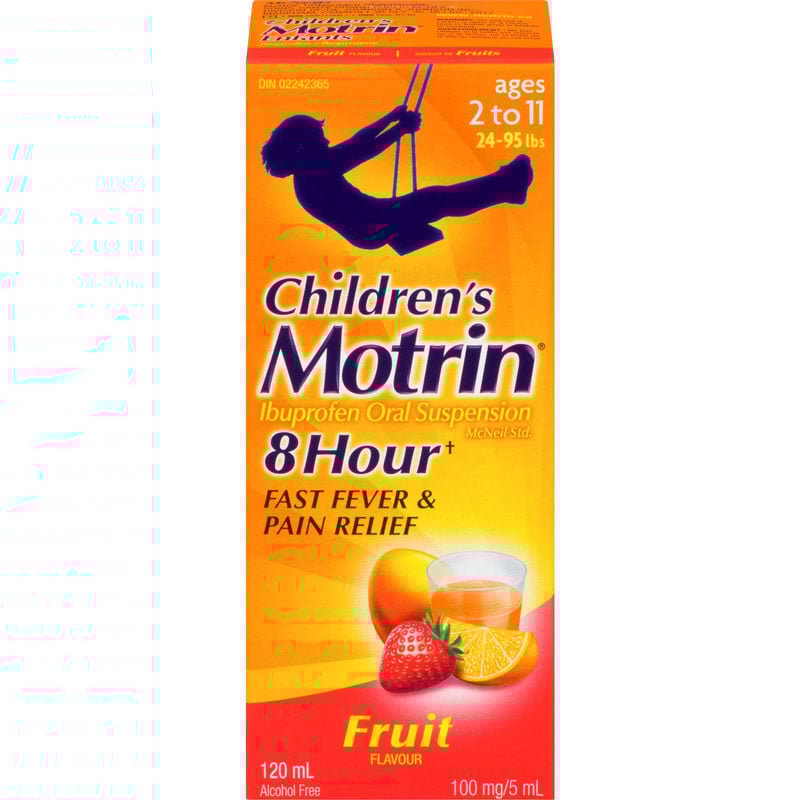 Children’s MOTRIN Liquid Pain Relief, Ibuprofen, Fruit Flavour 120 mL ...