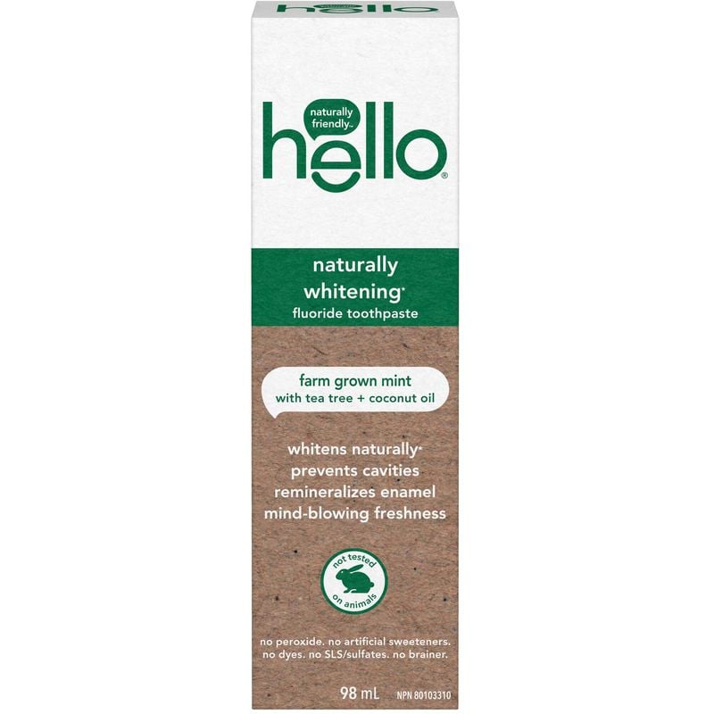 Hello Naturally Whitening Fluoride Toothpaste - 98 mL - CTC Health