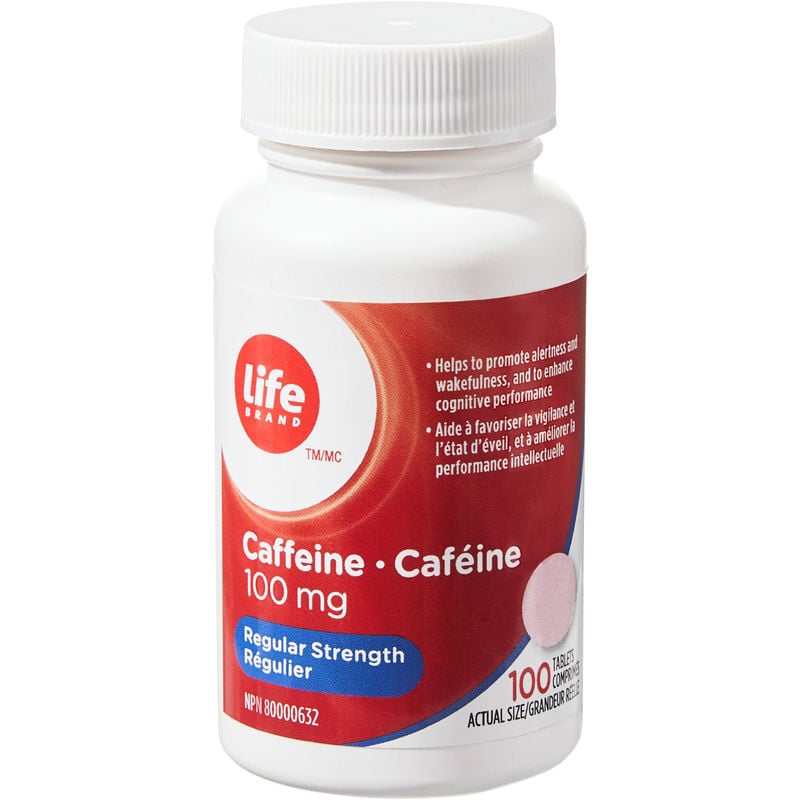 Life Brand LB Caffeine Tablets 100 TAB - Caffeine 100 mg - CTC Health