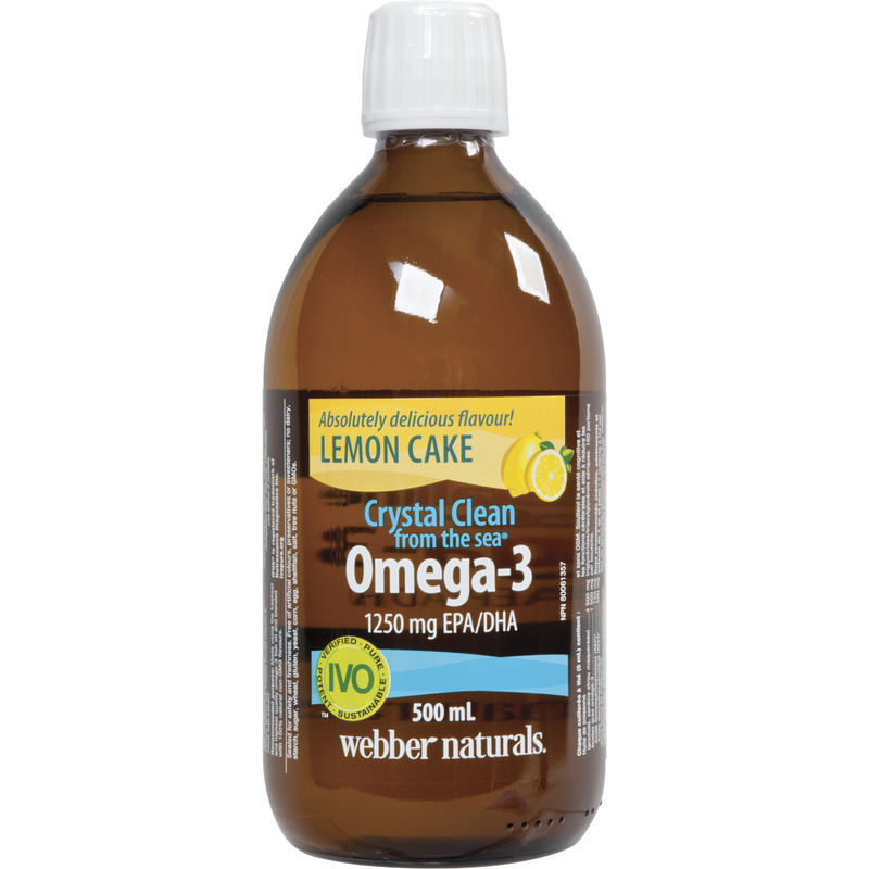 Webber Crystal Clean from the Sea Omega-3 1250 mg EPA/DHA Lemon Cake ...