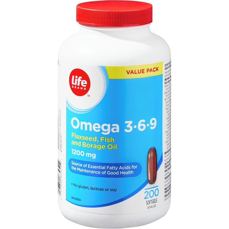 Life Brand Omega 369 1200mg 200 Capsules - CTC Health