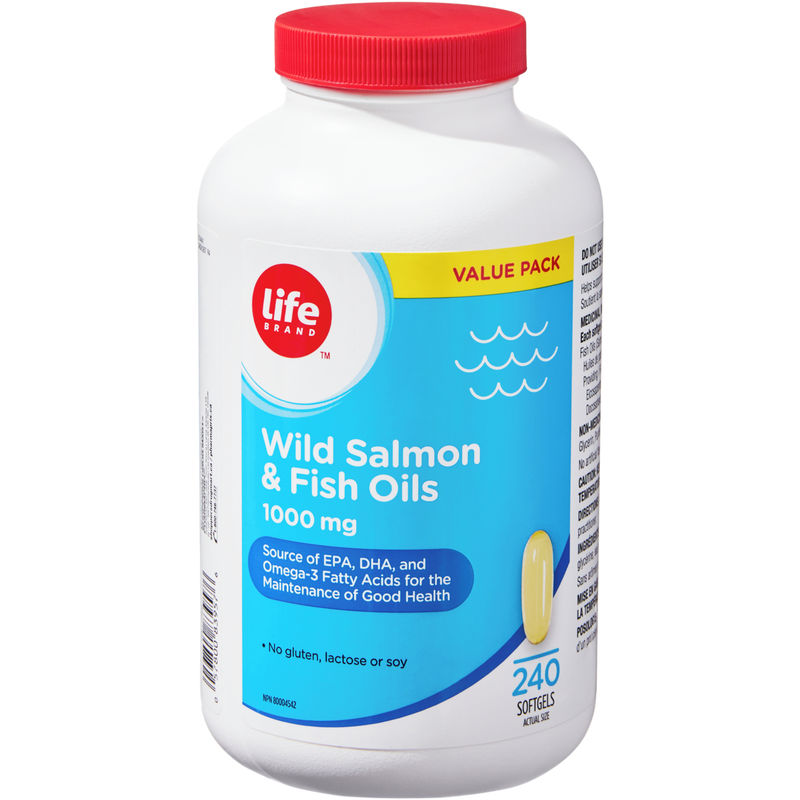 Life Brand Wild Salmon & Fish Oils 1000mg 240 Capsules - CTC Health