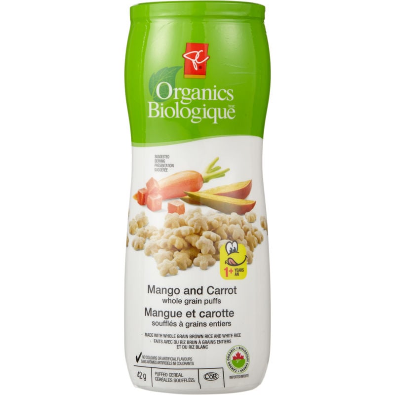 PC Organics Whole Grain Puffs Mango & Carrot 42 g - CTC Health