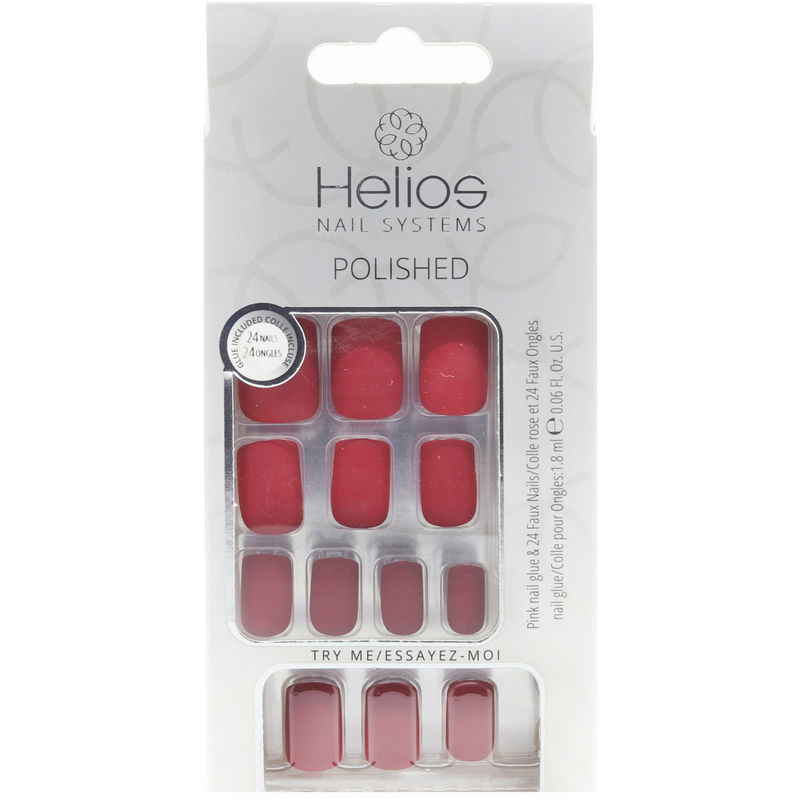Helios Polish Artificial Nail Color: Dark Red - CTC Health