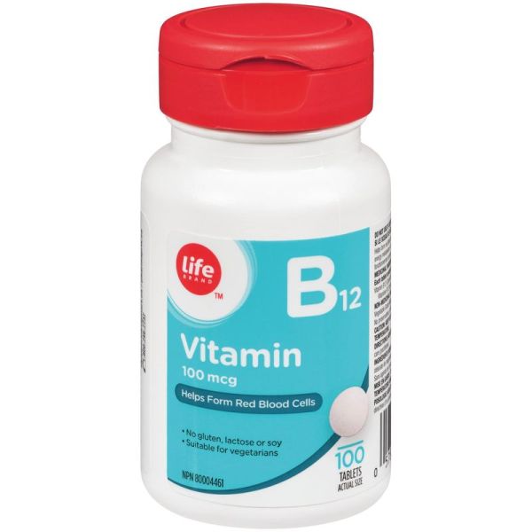 Life Brand Vitamin B12 100mcg - Red Blood Cell & Immune System Support ...