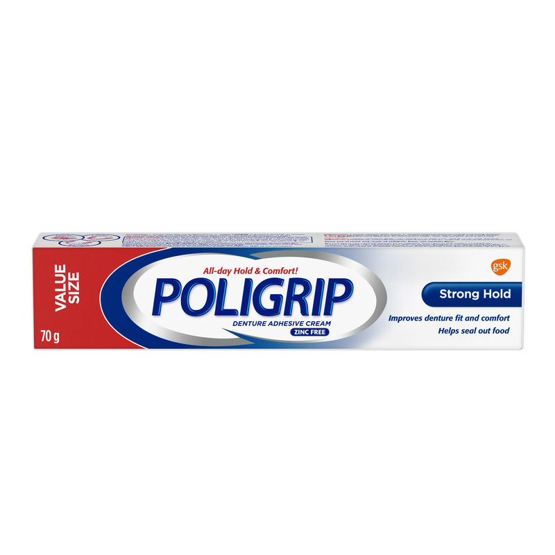 Poli Grip Poligrip Strong Hold Denture Adhesive Cream 70g - CTC Health