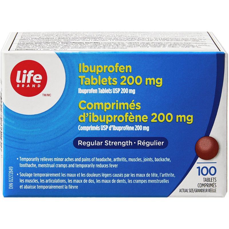 Life Brand LB Ibuprofen 200MG 100 TAB - Pain Relief Tablets - CTC Health