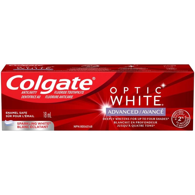 Colgate Optic White Advanced Teeth Whitening Toothpaste, Sparkling ...