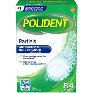 Polident Daily Denture Cleanser for Partials Triple Mint Fresh 84 ...