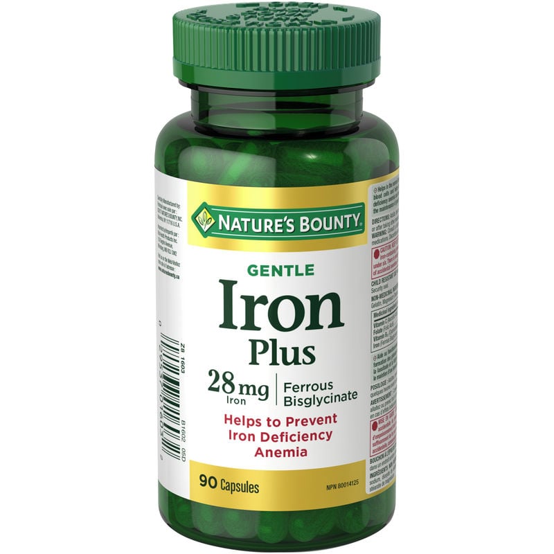 Nature’s Bounty Gentle Iron Supplement 28mg, 90 Count - CTC Health