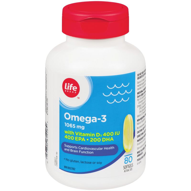 Life Brand Omega-3 with Vitamin D3 80 Capsules - CTC Health