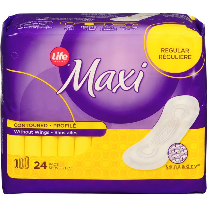 Life Brand Maxi Without Wings Regular 24 Pads - CTC Health
