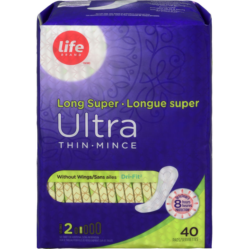 Life Brand Ultra Thin Long Super Without Wings 40 - CTC Health