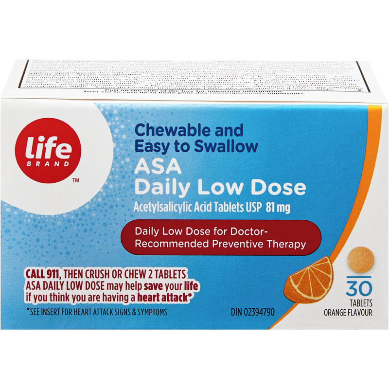 ASA Daily Low Dose Acetylsalicylic Acid Tablets USP 30 TAB - CTC Health