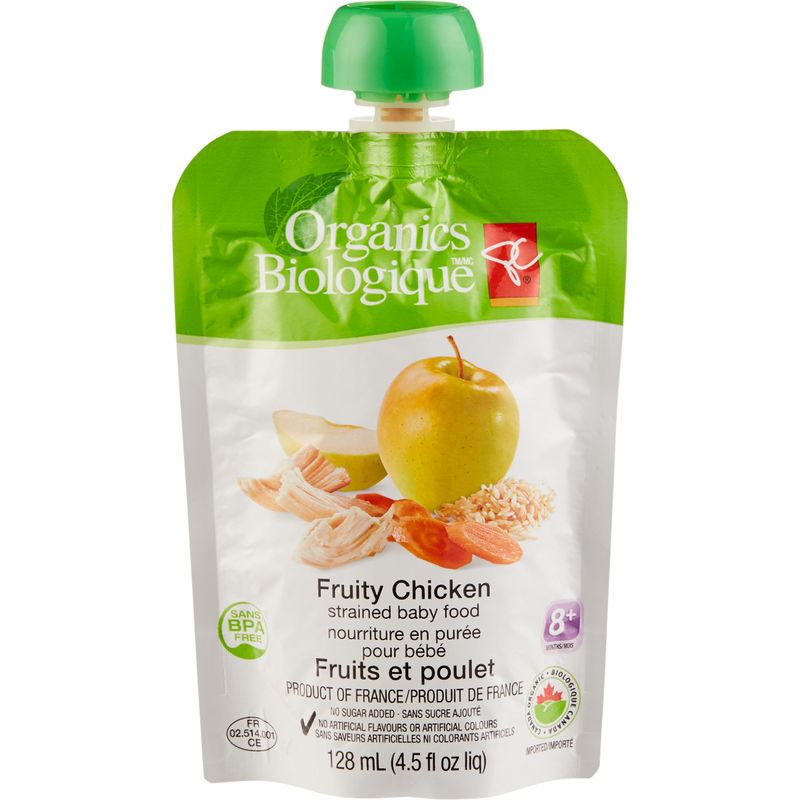 PC Organics Strained Baby Food Fruity Chicken 128 ML - CTC Health