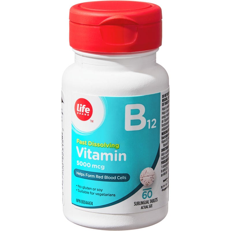 Life Brand Vitamin B12 5000mcg Fast Dissolving Tablets - CTC Health