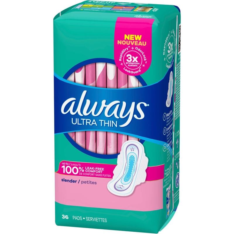 Always Ultra Thin Pads Slender Unscented with Wings, 36 Count - CTC Health
