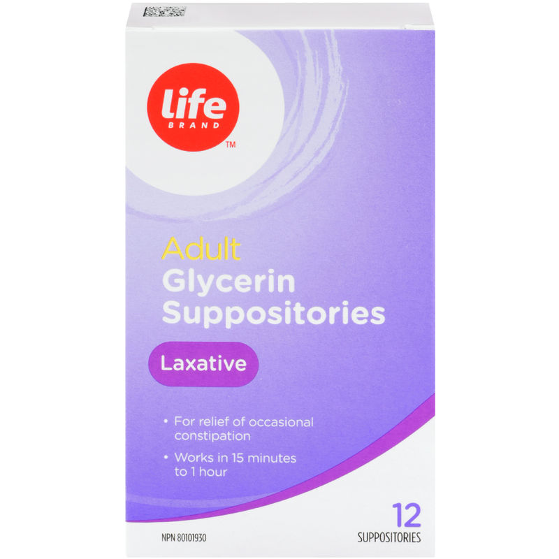 Life Brand Adult Glycerin Suppositories 12 Count - CTC Health