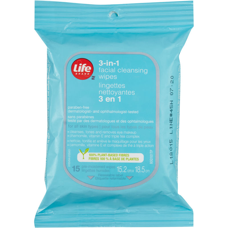Life Brand 3-In-1 Facial Cleansing Wipes - CTC Health