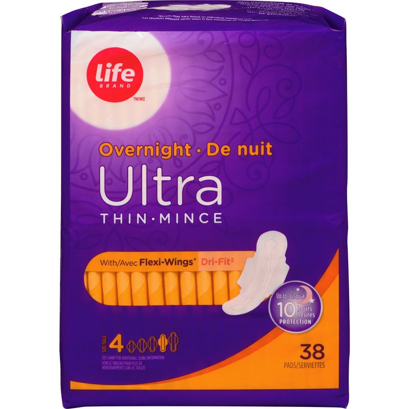 Life Brand Ultra Thin Overnight with Flexi-Wings - CTC Health