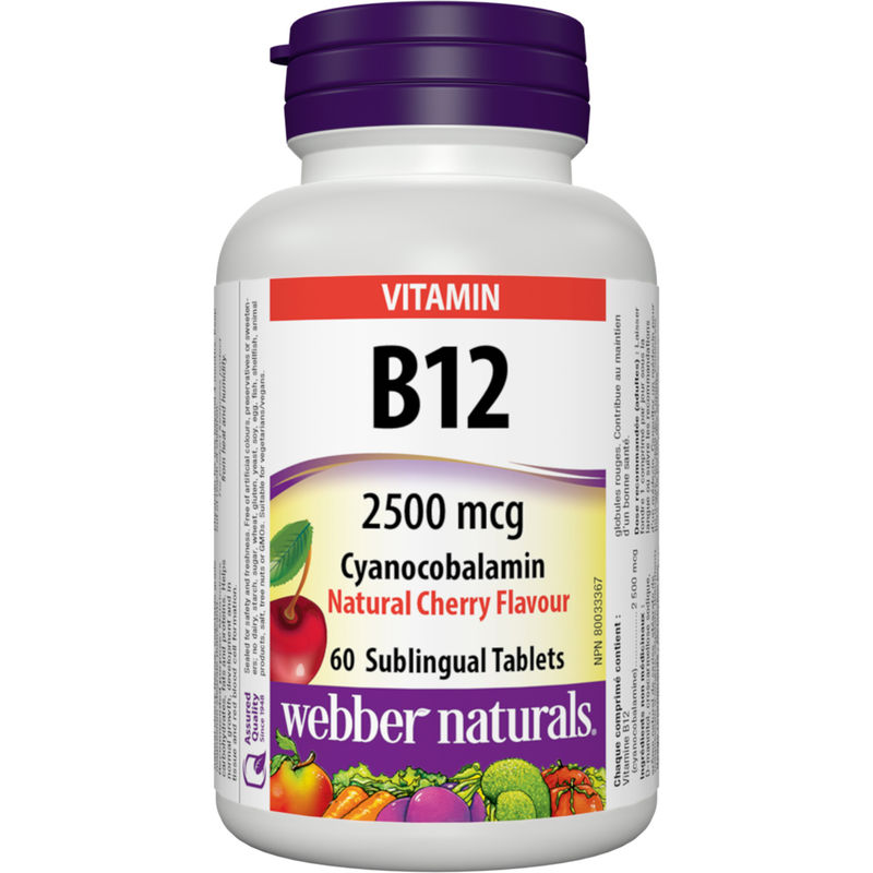 Webber Naturals Vitamin B12 2500 mcg Sublingual Tablets - CTC Health