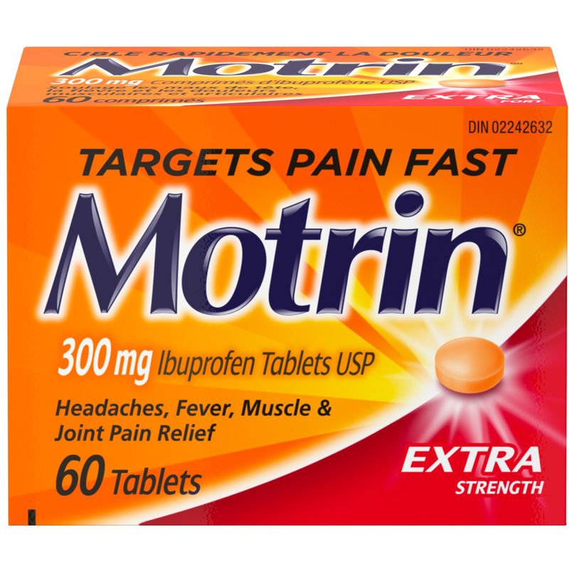 Motrin Extra Strength Pain Relief Ibuprofen 300mg, Tablets 60 ea - CTC ...