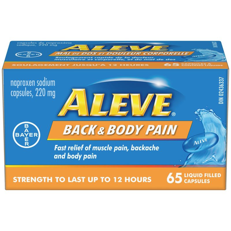 ALEVE Back and Body Pain Relief Liquid Gels, Up to 12 Hour Relief ...