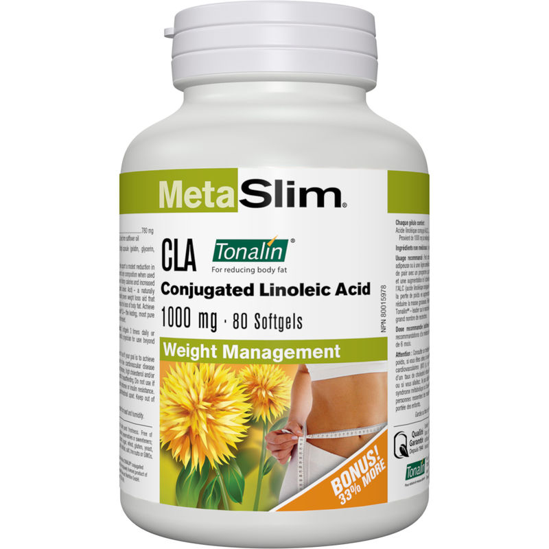 MetaSlim CLA Conjugated Linoleic Acid 1000 mg 80 Capsules - CTC Health
