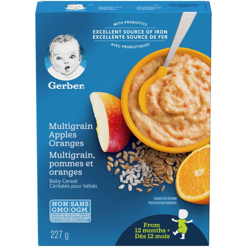 GERBER Stage 4 Multigrain Apples & Oranges Baby Cereal 227 g - CTC Health