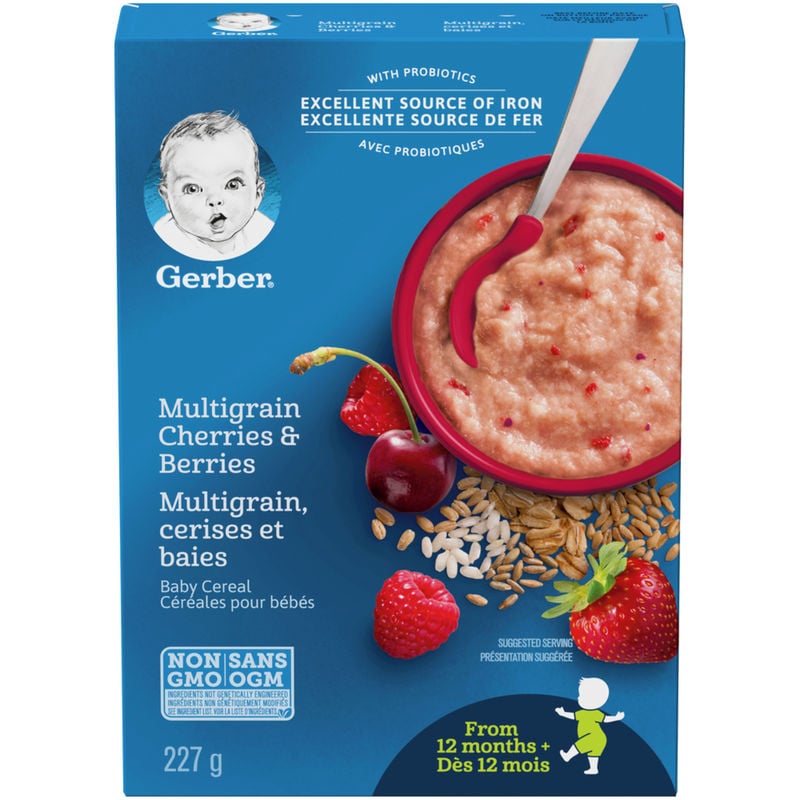 GERBER Stage 4 Multigrain Cherries & Berries Baby Cereal 227 g - CTC Health