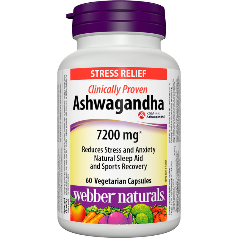 Webber Ashwagandha, 7200 mg MWO, 60 Vegetarian Capsules - CTC Health