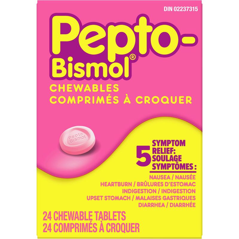 Pepto Bismol Chewable Tablets - Fast Relief for Stomach Troubles - CTC ...