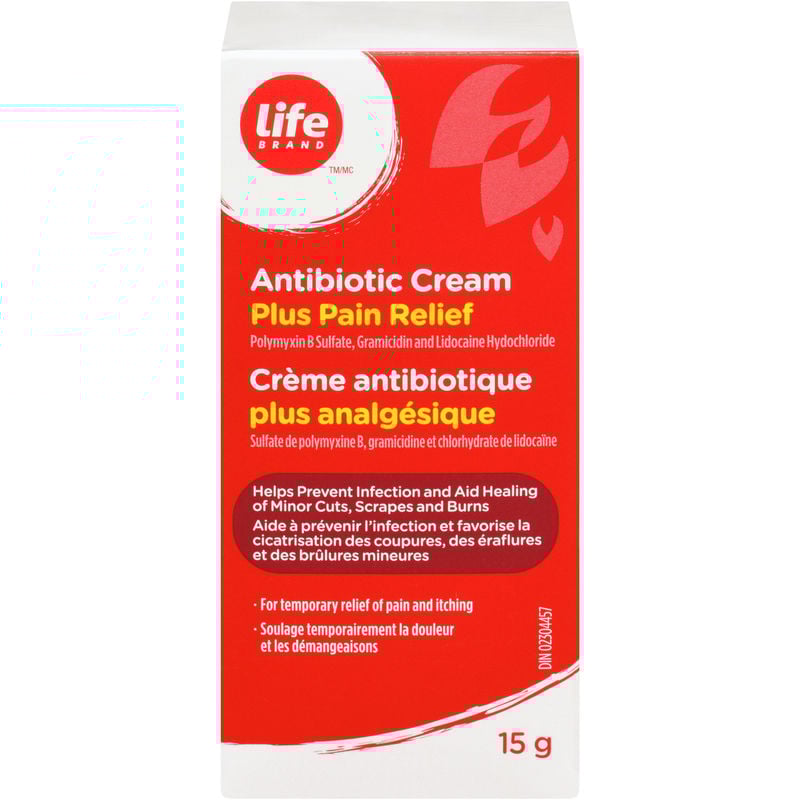 Life Brand Antibiotic Cream Plus Pain Relief 15 g - CTC Health