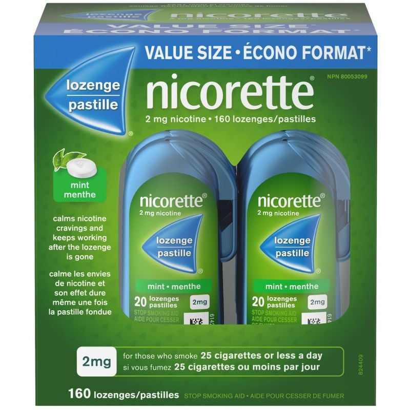Nicorette Nicotine Lozenges, Mint, 2mg 160 ea Quit Smoking Aid - CTC Health