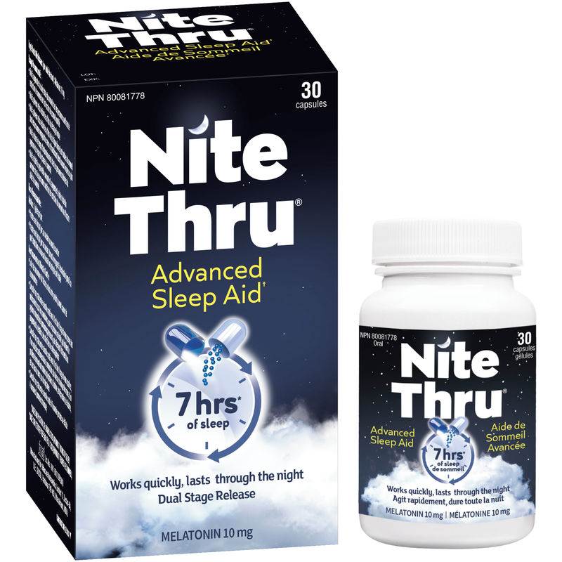 Nite Thru Advanced Sleep Aid Melatonin 10 mg Capsules 30 Capsules - CTC ...