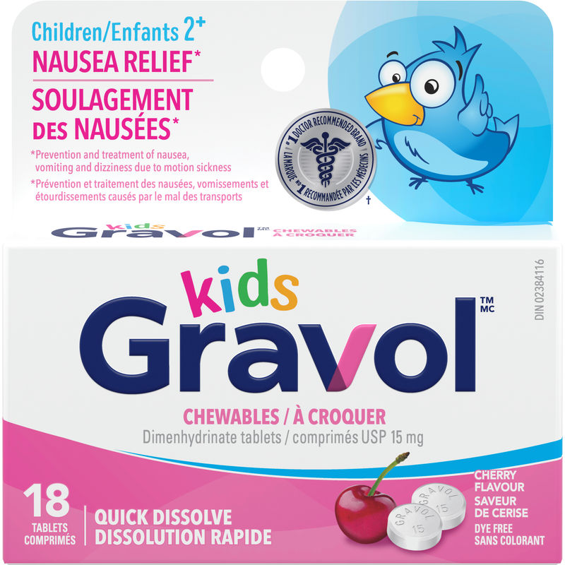 Gravol Kids Quick Dissolve Chewable 15 mg 18 ea - CTC Health