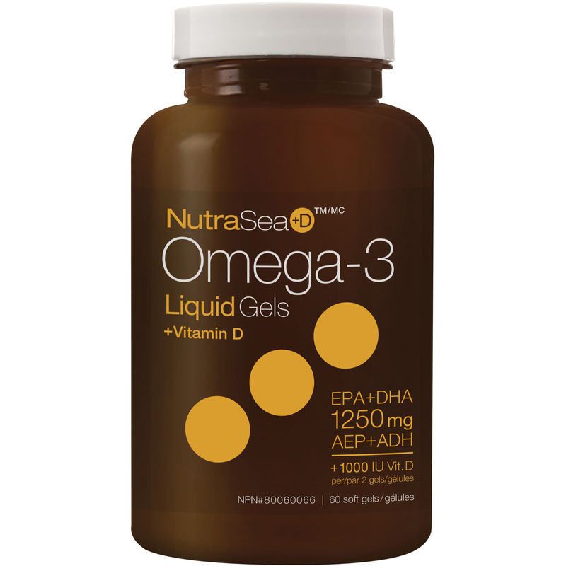 NutraSea NutraSea+D Omega-3 Liquid Gels 60 Count - CTC Health