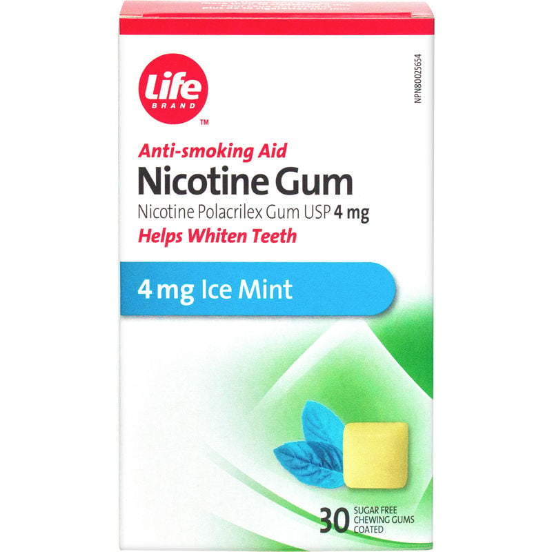Life Brand LB Nic Gum 4mg Ice Mint 30 ea Nicotine Gum - CTC Health